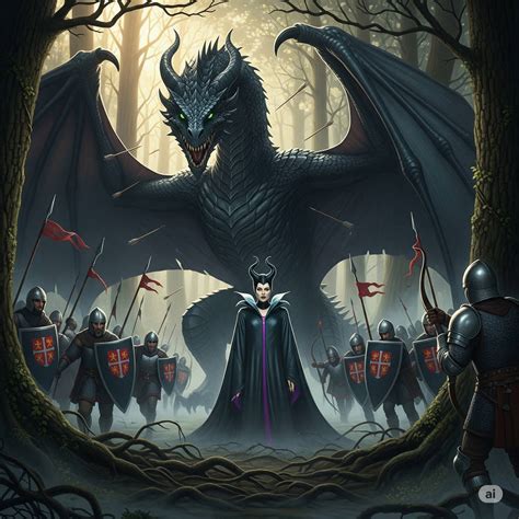 Maleficent With The Dragon Against The Kings Army By Megalodon 1 On