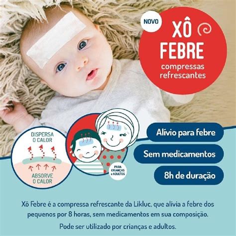 Compressas Refrescantes Para Alívio Da Febre Likluc Xô Febre 4 Unidades