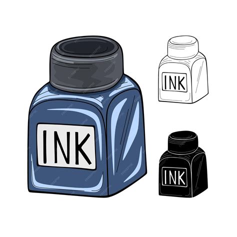 Premium Vector Ink Bottle Vector Illustration Isolated On White