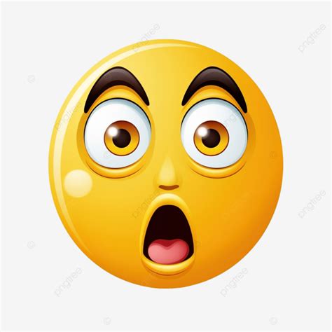 Emoji Yellow Face And Emotion With Afraid And Excited Facial Expression