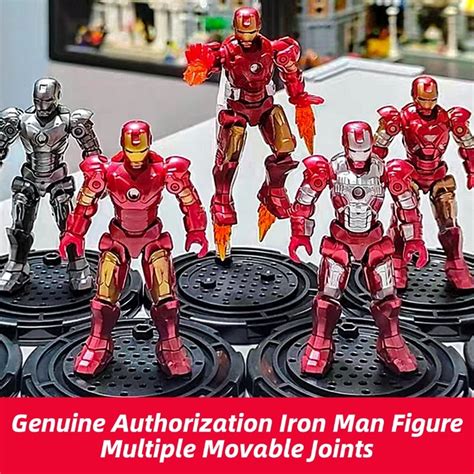 Authorization Iron Man Figures Assembling Building Blocks Marvel Avengers Disney License Iron
