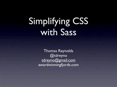 Simplifying Css With Sass Key