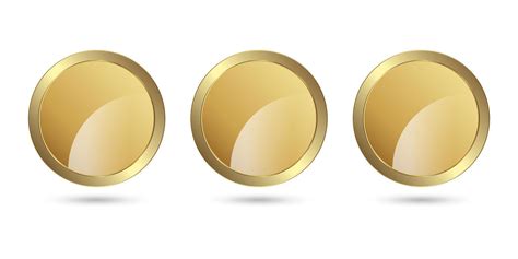 Three Golden Circle Shape Buttons Design In Vector 3 Circles Premium Vector Circle Button