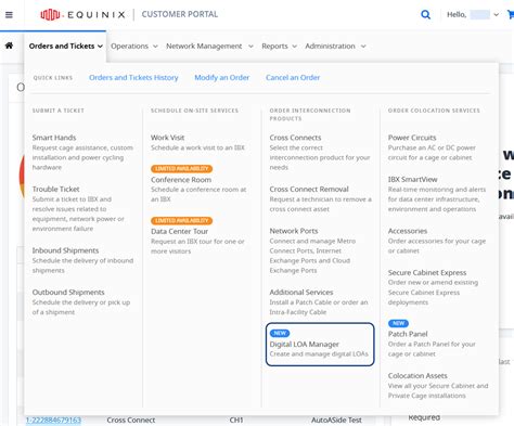 Create A Digital Letter Of Authorization Equinix Product Documentation