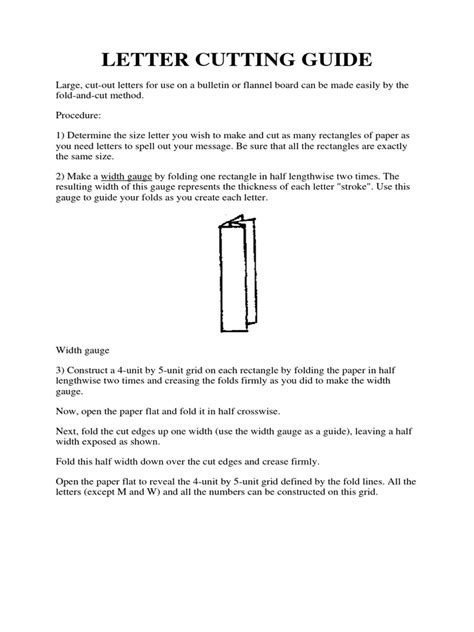Letter Cutting Guide Pdf