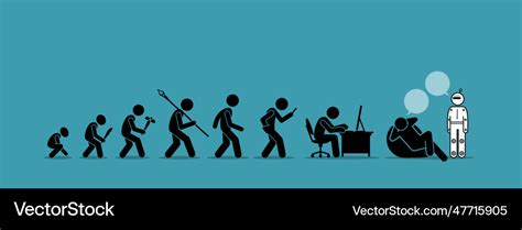 Evolution Of Human Technology Ai Artificial Vector Image