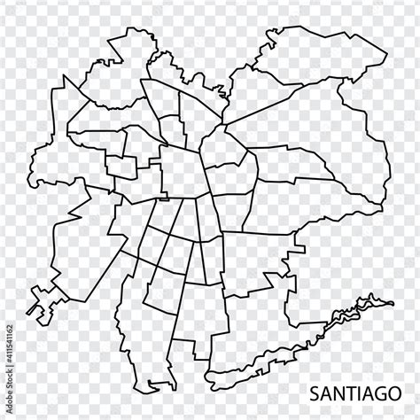 High Quality Map Of Santiago Is A Capital Chile With Borders Of The