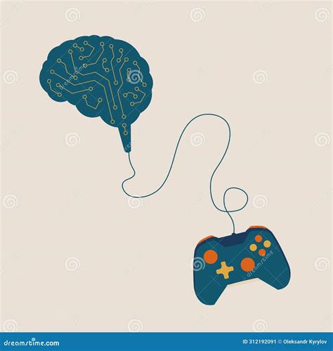 Brain Connected To The Controller Joystick Game Time Brain Games