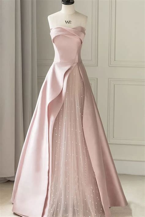 Starays Pink Tube Top Evening Dress Vestidos De Fiesta Sencillos