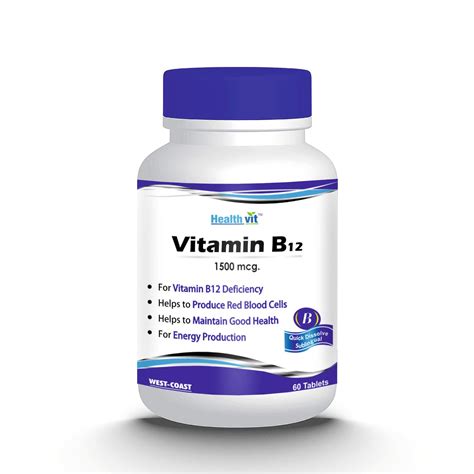 Healthvit Vitamin B12 1500mcg 60 Tablets Healthvit