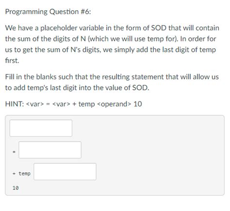 Solved Programming Question We Have A Placeholder Chegg Com