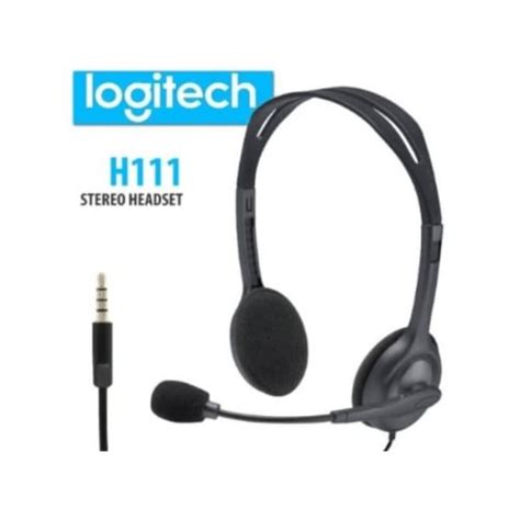 Logitech H111 Wired Stereo Headset With Microphone And Noise Cancellation 3 5mm Audio Jack