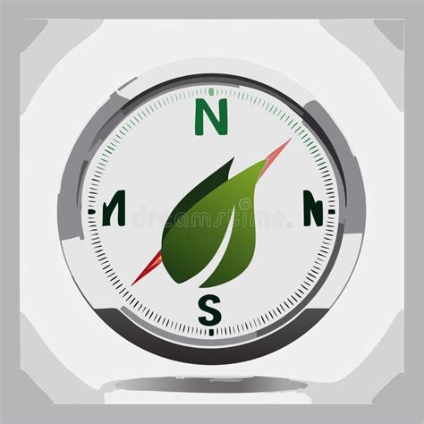 Green Compass For Environmental Guidance And Sustainability Stock Image