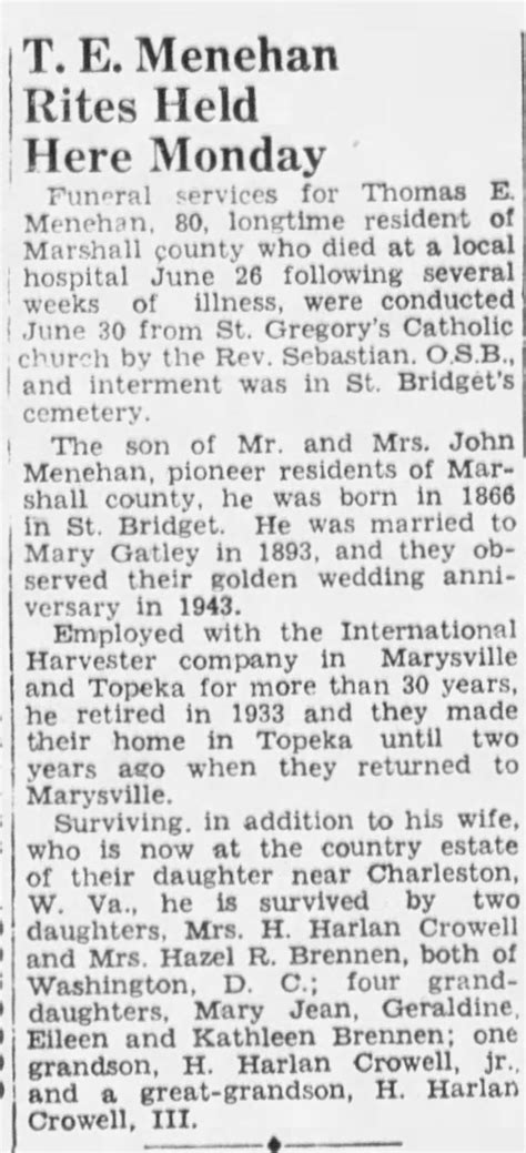 Thomas E Minehan 1866 1947 Find A Grave Memorial