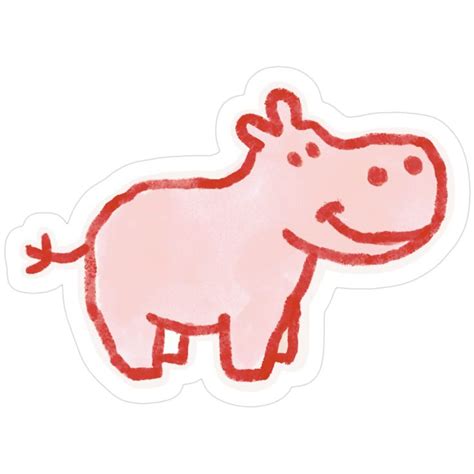 Red Watercolor Hippo Sticker For Sale By Sagesherman In 2025 Vinyl