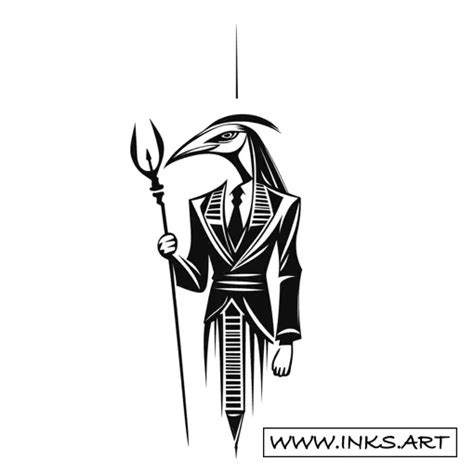 Tattoo Design Thoth In A Minimalist Suit Style Minimalist
