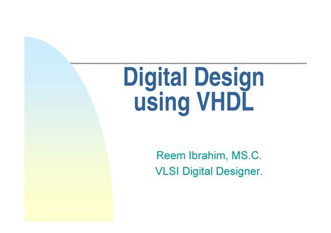 Vhdl Reem4 Notes For The Material Digital Design Using Vhdl