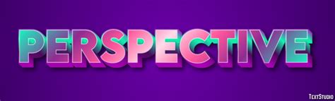 Perspective Purple Green And Pink 3d Text Effect Generator