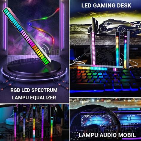 Jual Led Bar Lampu Equalizer Audio Spectrum Sensor Suara Rgb Music Strip Shopee Indonesia