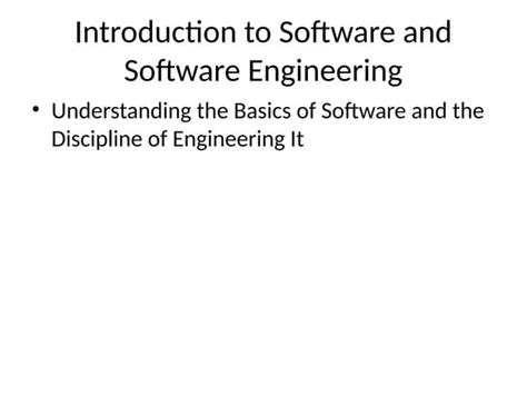 Introductiontosoftwareengineeringpptx
