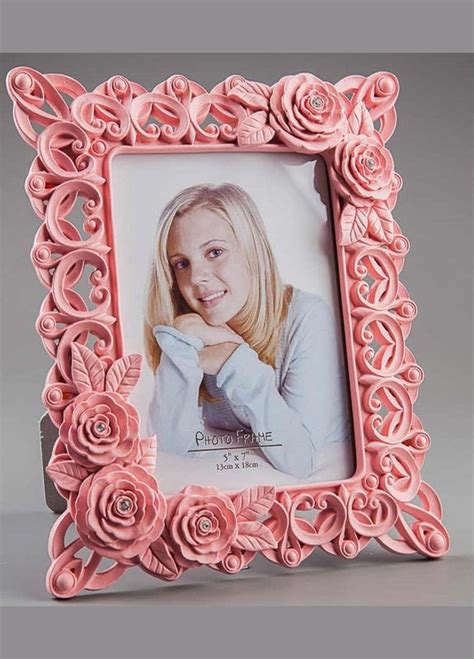 Фоторамка ажурна з квітами рожевий 20х26 см 019 No Brand 272150339