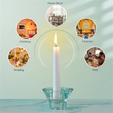Paquete De 36 Velas Cónicas Blancas 8 Horas De Tiempo De Combustión
