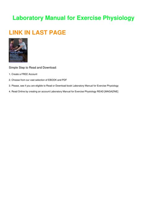 Ppt Pdfreaddownload Laboratory Manual For Exercise Physiology Read