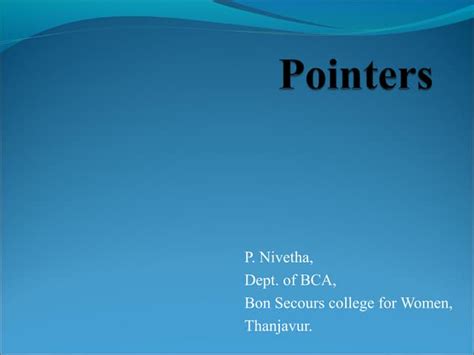 Pointers Ppt