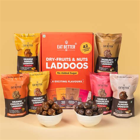 Assorted Laddoo Box 24 Laddoos In 6 Different Flavors Eat Better Co