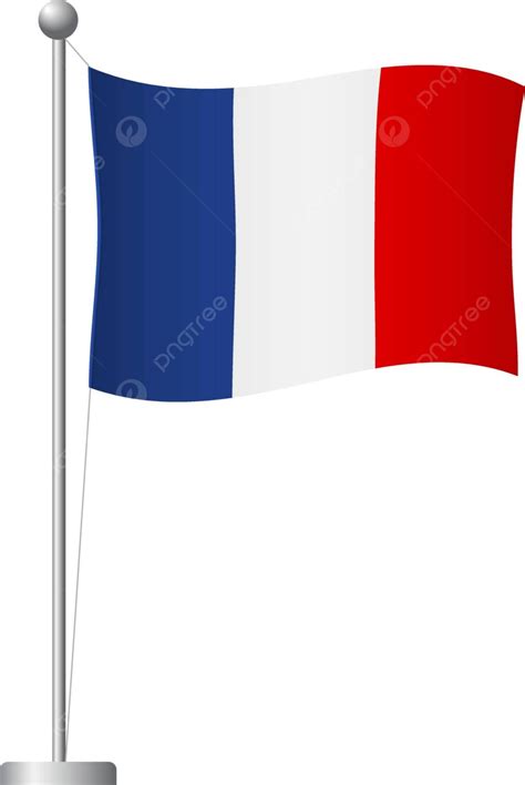 France Flag On Pole Icon Symbol National Sign Vector Symbol National