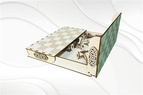 Chess Set With Board Svg Laser Project Design Laser Cut