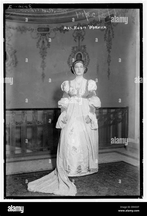 A Photograph Of Mrs Robert Warwick Wearing An Elegant Gown Captured