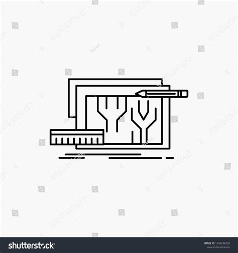 Architecture Blueprint Circuit Design Engineering Line Stock Vector Royalty Free 1249248259