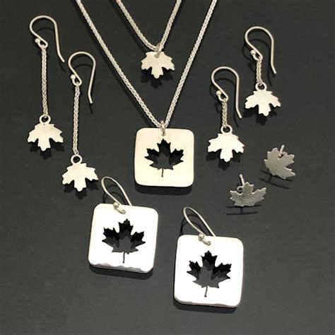 Maple Leaf Earrings Falling Leaves Carrabassett Valley Jewelry