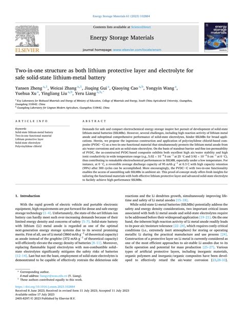 Pdf Two In One Structure As Both Lithium Protective Layer And Electrolyte For Safe Solid State