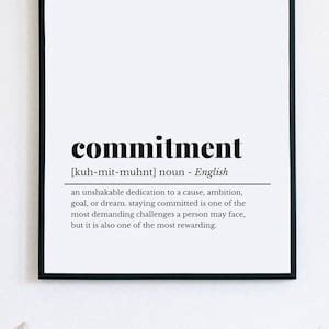 Commitment Definition Print Office Wall Art Printable Wall Art