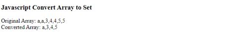 Javascript Convert Array To Set React Js Vue Js Remove Duplicate Value From Array
