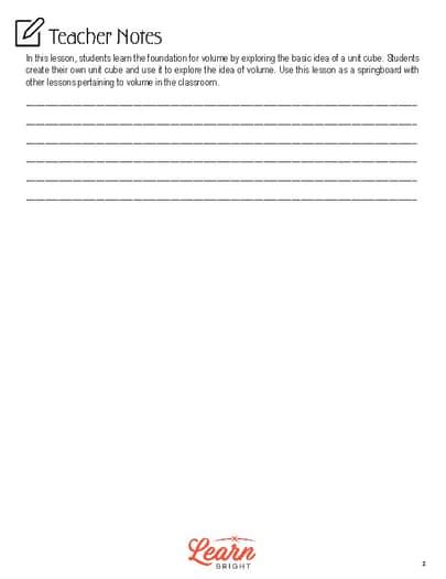 Cubic Units Lesson Plan By Learn Bright Education Tpt