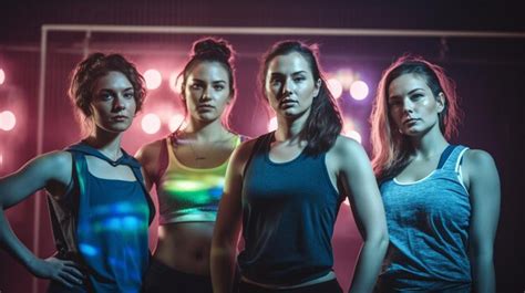 Grupo De Chicas Fitness De 20 Años Durante Una Clase De Fitness Grupal