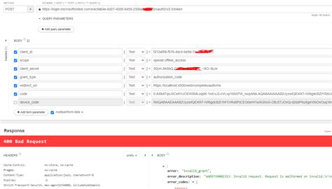 Azure Active Directory AADSTS Invalid Request Request Is Malformed Or Invalid