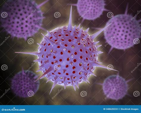 Conceptual Image Of Radiolarians With A Skeletal Frame Stock