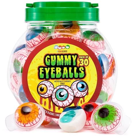 4yoreelves Halloween Gummy Eyeballs 19 Oz 4 Flavors