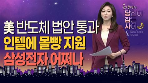 온앵커의 당잠사 美 반도체 법안 통과 인텔에 몰빵 지원 삼성전자 어쩌나 머니투데이방송 증시 증권 Youtube