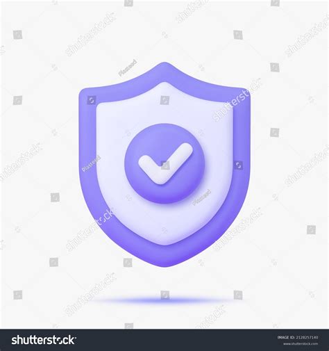 Shield Ok Icon 3d Vector Icon Stock Vector Royalty Free 2128257140 Shutterstock