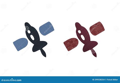 Satellite Icon Symbil Red And Blue Stock Illustration Illustration Of