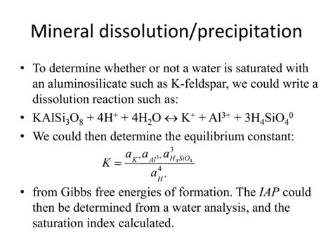 Mineral Dissolutionprecipitation