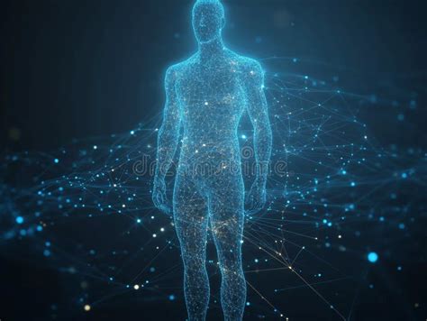 Human Body Network Digital Health Connectivity And Data Visualization