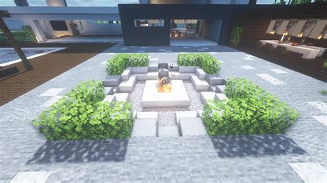 Minecraft Lets Build Outdoor Fire Pit Youtube