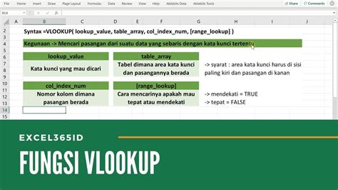 Tutorial Rumus Vlookup Pada Excel Tutorial Excel Indonesia Youtube