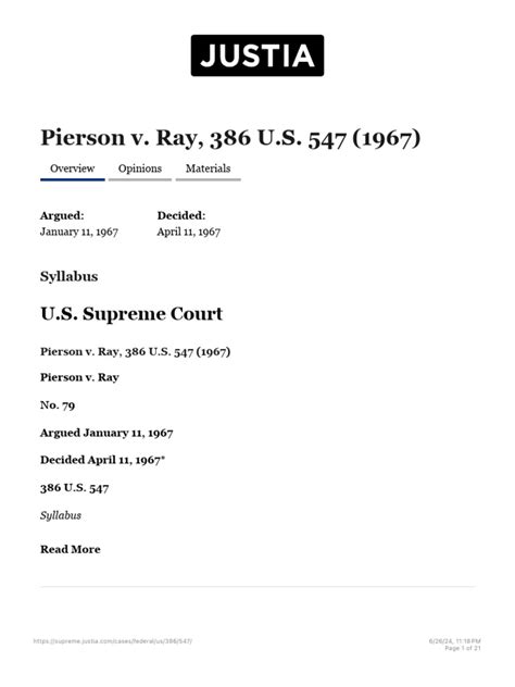 Pierson V Ray 386 Us 547 1967 Justia Us Supreme Court Center
